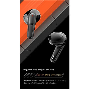 WesTch Earbuds Wireless Bluethooth 5.3 Headphones HiFi Stereo in-Ear Earphones with Touch Control Type-C Charging Case Built-in Microphone IPX4 Waterproof Headsets (Black)