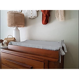 Linen Changing Table Pad Cover Baby Changing Pad Cover Gray Pink Changing Table Cover Diaper Changing Pad Cover for Girl