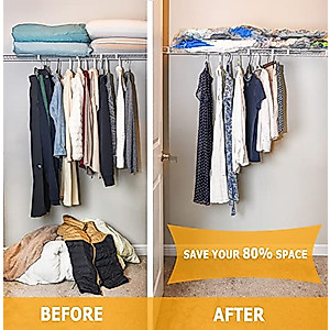 Vacuum Storage Bags 7 Combo (3 Jumbo/2 Large/2 Medium), Space Saver Sealer Bags with Travel Hand Pump, Airtight Compression Bags for Clothes, Pillows, Comforters, Blankets, Bedding