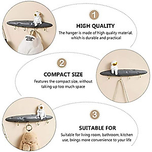 DOITOOL Wall Mounted Coat Hooks Heavy Duty Astronaut Design Metal Coat Hook Rail for Hanging Coat Hat Purse Key Towel Entryway (Random Style)