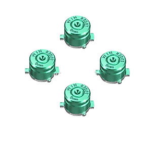 Aluminum Thumbsticks Thumb Grip Stick Mushroom Cap + Bullet Buttons Mod Kit Levers Joystick for PS4 for Sony Dualshock 4 Controller (Metal Green)