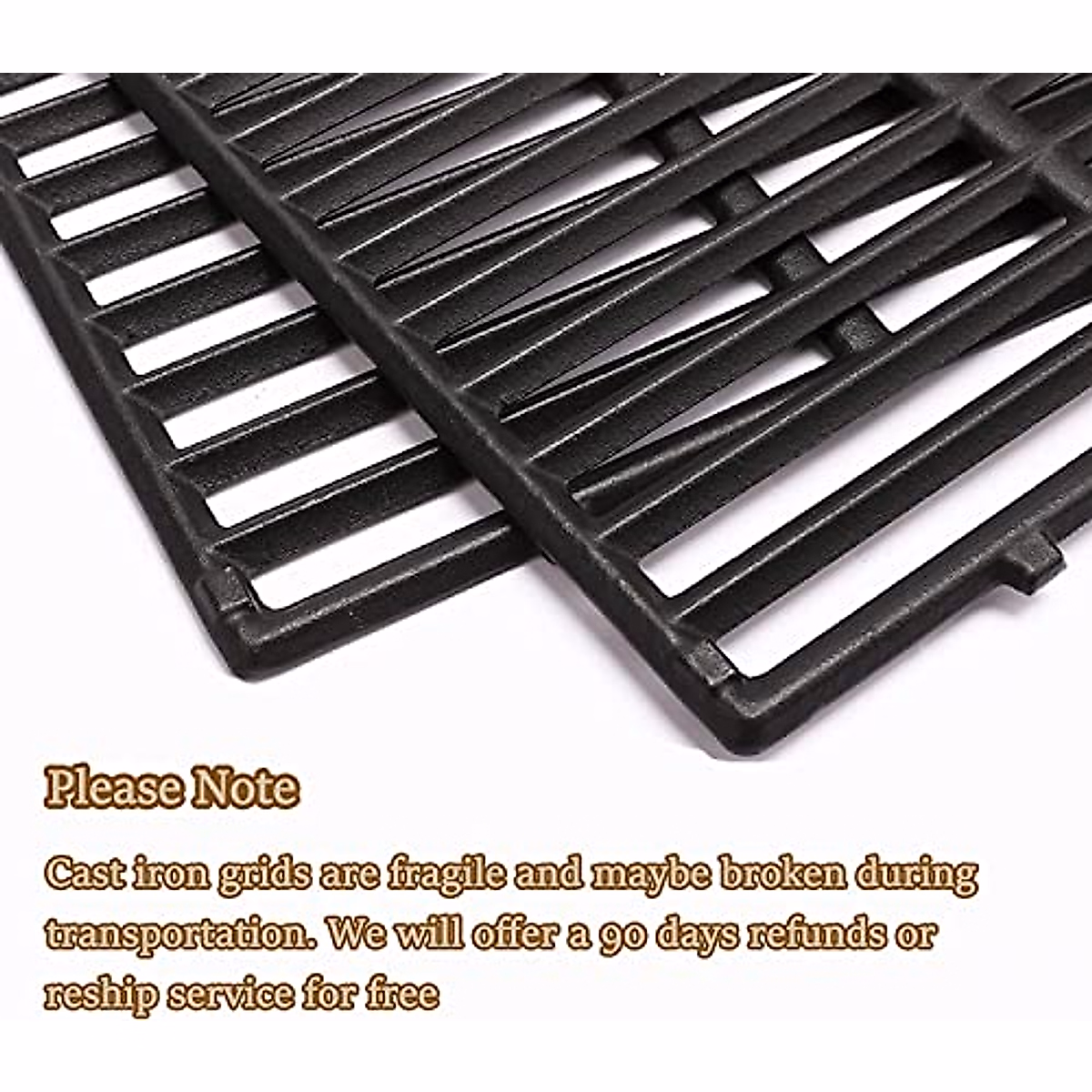 QuliMetal 7637 17.5" Cast Iron Cooking Grates for Weber Spirit 200 and Spirit II 200 Series Gas Grills, Spirit E210/S210/E220/S220 (2013-Newer) with Front Control Knobs