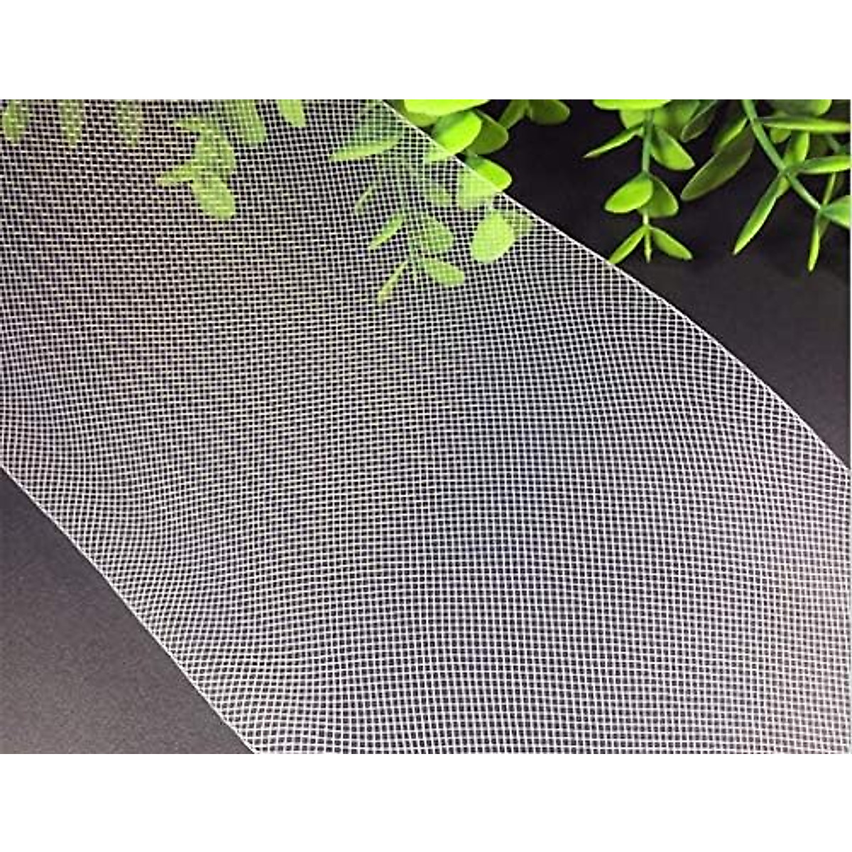 Teemico 50 Yards Stiff Polyester Horsehair Braid for Polyester Boning Sewing Wedding Dress Dance Formal Dress Accessories (White, 2 inch)