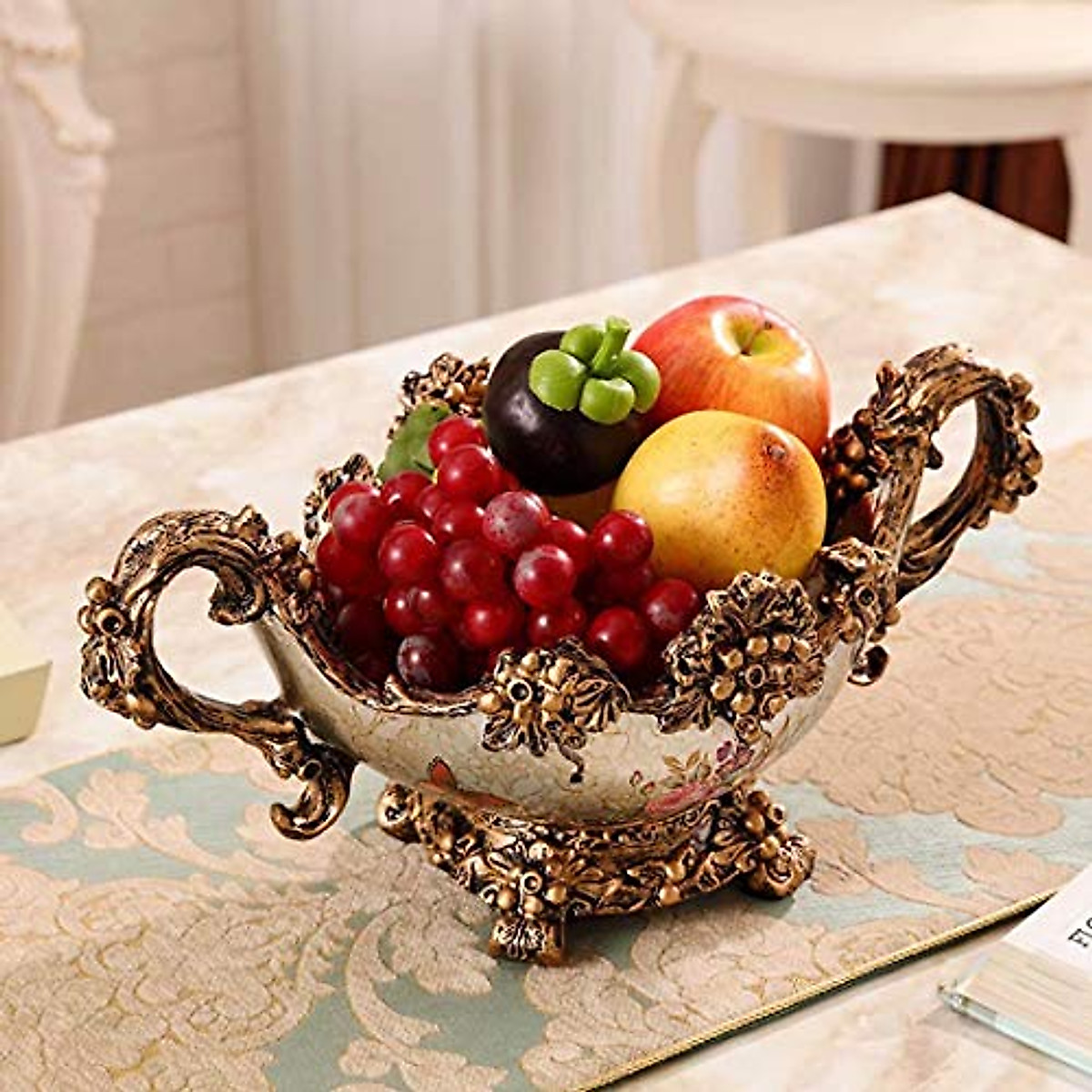 Coverdeal Centerpiece Bowl,Resin Decorative Fruit Bowl Tray Bowl,Snacks/Sweets/Nuts/Sundries Holder Organizer for Home,Office,Wedding Decor,Birthday Gift