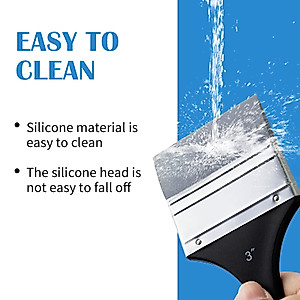 Falling in Art Silicone Paint Brush Set, Lined Edged Flexible Color Shapers, Flat Shaped Painting Tool for Water Based Acrylic Paints, Gouache, Oil, and all water soluable Mediums 2Pcs(1inch, 2inches)