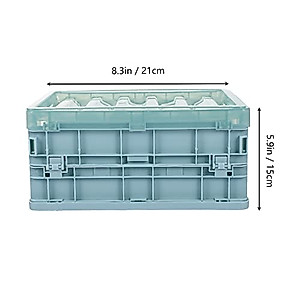 ULTECHNOVO Cubby Storage Organizer Foldable Storage Box with Lid- Large Box Organizer Stackable Cube Folding Crate for Home Office Clear Container