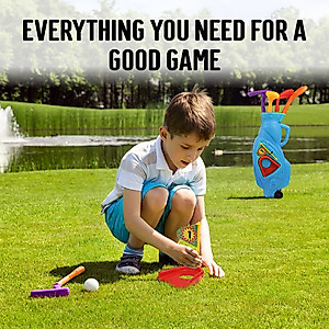 High Bounce Kids Golf Clubs, Toddler Golf Set, 2 Golf Carts, 3 Golf Clubs, 1 Practice Hole, and 6 Balls, for 2+ Year Old Boys and Girls - Toddler Golf Play Set, Mini Golf Game, Outdoor Sports Toy