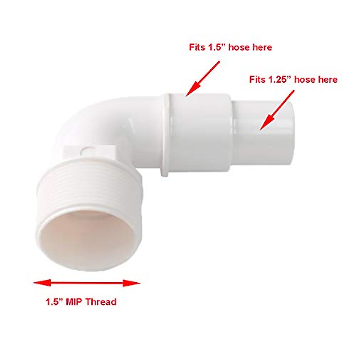 ATIE 1.5" 90 Degree Elbow Pool Hose Adapter Fitting SPX1105Z3 Replacement for Above-Ground Pool Pump, Filter, Skimmer, Compatible with Hayward SPX1105Z3, SPX1105Z4, SPX1091Z7 Adapters (2 Pack)
