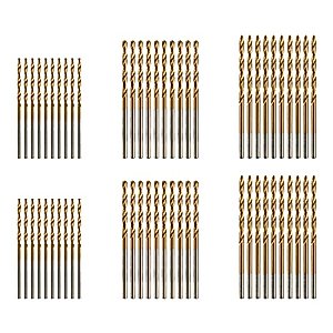 amoolo Drill Bit Set (60 pcs),4341 HSS Micro Drill Bits with Titanium for DIY Toys, Wood, Metal, Steel, Plastic, Aluminum Alloy 3/64",1/16",5/64"…