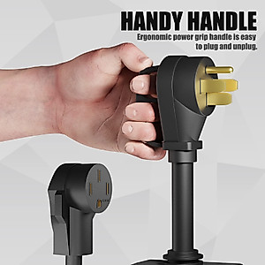 JF.EGWO 50A RV Surge Protector with Waterproof Cover, RV Circuit Analyzer with 6500J Surge Protection - 50 Amp RV Power Surge Protector with 3.55 Inch Smart LED Screen