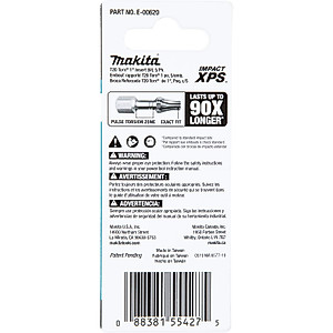 Makita E-00620 Impact XPS™ T20 Torx 1" Insert Bit, 5/pk