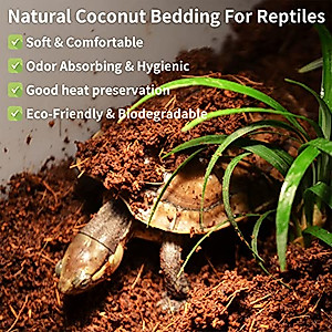 Hamiledyi Compressed Coconut Fiber Substrate,2 Pcs Tortoise Bedding Bricks Natural Hermit Crab Soil Soft Reptiles Terrarium Supplies for Snake Bearded Dragon Gecko Tarantulas Ball Python