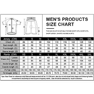Men's Cycling Jersey Set Bike Jersey Bicycle Shirts Summer Breathability Short Sleeve Clothing C157 (C, L)