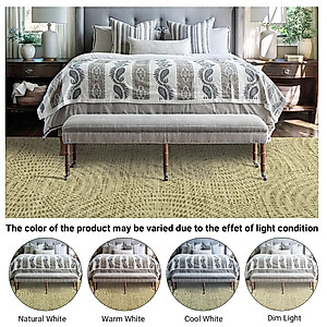 HOMBYS 10x14ft Modern Large Area Rug for Living Room Bedroom, Super-Thin Geometry Floor Carpet for Indoor Office Dining Room, Abstract Home Deco Non-Shedding, Dark Khaki, Machine Washable