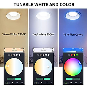 LED Flood Light Bulbs, WiFi Smart BR30 E26 Bulb, RGBW Color Changing Lights, Works with Alexa & Google Assistant, Dimmable Recessed Can Light Bulbs, 8W=65W, 700 Lumens, 2 Packs