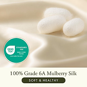 LILYSILK Silk Hair Scrunchies / Ties for Frizz & Breakage Prevention, 100% Mulberry, No Damage, Elastic ponytail Holders, 1Pc, Coffee