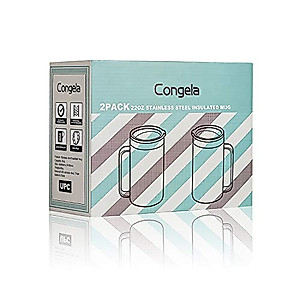 Congela 22oz 2Pack stainless steel insulated coffee mugs with handle, double wall vacuum camping cups set with Tritan lid for hot and cold drinks(Cement+Desert Sage,22oz 2Pack)