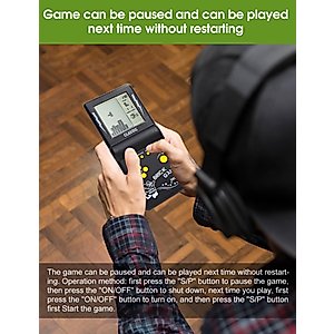 HLF 3.5-inch Large Screen Retro Brick Game Console for The 80s/90s Build in Block Game Racing/Tank Game Built-in 23 Classic Games Nostalgic Puzzle Children's Game Console (Black)