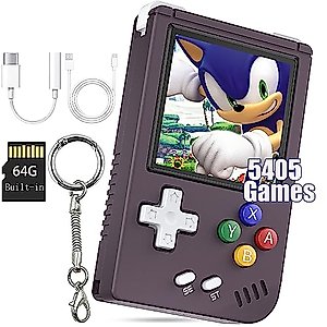 RG Nano Retro Handheld Game Console,RG Nano Portable Game Mini Aluminum Alloy with 1.54 Inch IPS Screen,rg Nano with 64G TF Card Pre-Installed 5405 Games Supports Clock Hi-fi Speaker