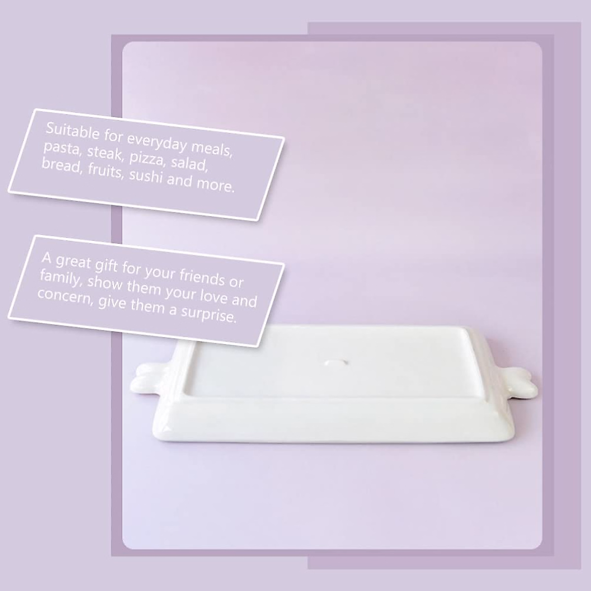 Cabilock Ceramic Serving Tray Easter Bunny Plates Food Serving Tray Dessert Plate Easter Party Plates Salad Plate Fruit Plate Serving Plate