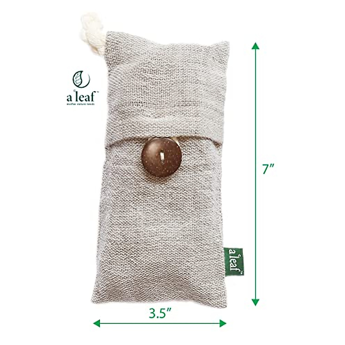 Bamboo charcoal air purifying bag, Naturally Dyed and Canada-Made odor absorber bags, a scent free, chemical free activated bamboo charcoal smell eliminator bags, 8 small light grey color bags