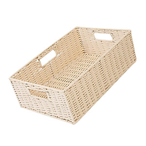ABOOFAN 1pc Rattan Storage Basket Rustic Basket Woven Basket Makeup Containers Willow Basket Rattan Serving Basket Handmade Basket Home Decor Sundries Basket Storage Rack With Cover Grass