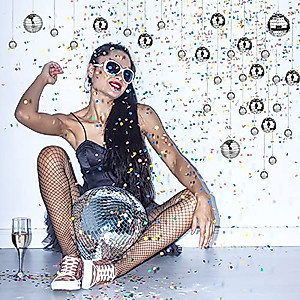 66 PCS Mirror Disco Ball for Party, 3.94/3.15/2.36/2/1.18 Inches Silver Hanging Disco Ball Reflective Glass Disco Ball for Christmas Tree Ornament Holiday Party Home Decorations