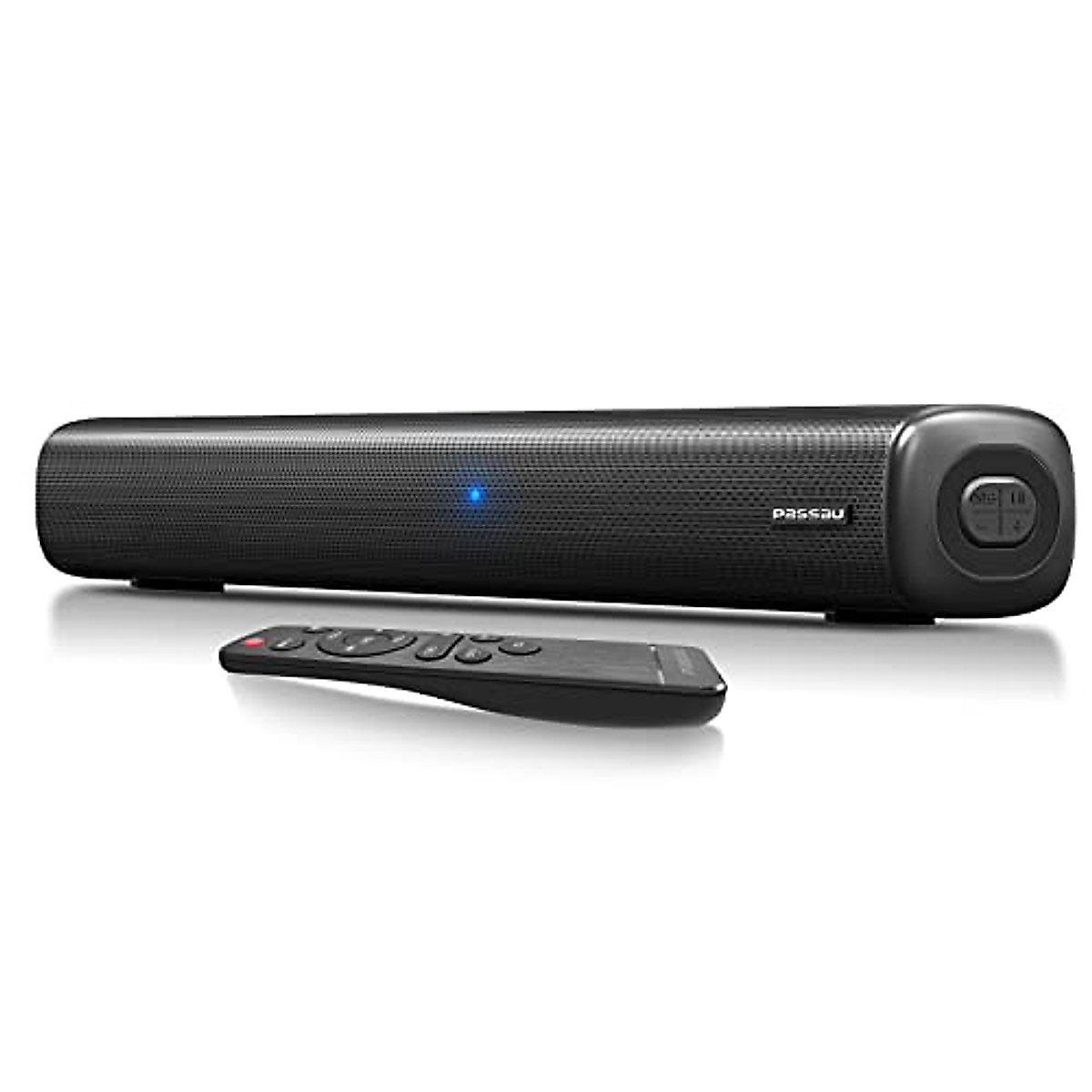 Passau Sound Bars for TV Speaker with Full-Range Divers, Bass/Treble Adjustable, Bluetooth 5.1, USB, AUX Inputs, 5 EQ TV Soundbar for Projector PC Home Theater 3D Surround Sound System-22.4 Inch