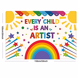 AKASISRUG Rainbow Kids Rug, Washable Colorful Area Rug for Kids Room, Non-Slip Play Mat, Baby Crawling Mat, Kids Carpet Ultra Soft Play Rug for Classroom Playroom Bathroom (59X39.4 INCH)