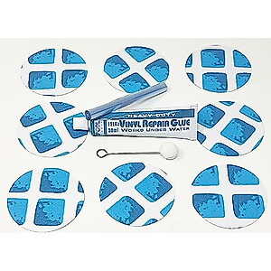 Underwater Pool Repair kit for Frame Set and Easy Set Pool | Vinyl Glue and Reinforced Patch Material to Match Your Pool | Blue and White Pool Liner Patch kit