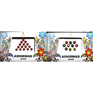 ASHIRWAD Indian Multicolor Multisize, Multi Design Reusable Stone Crystal Bridal Bindis, Forehead Tika, Face Jewels Stickers (Bindi-004)