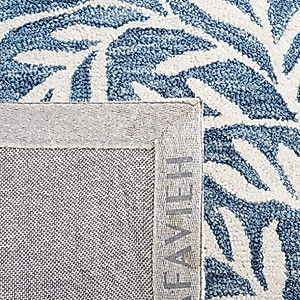 SAFAVIEH Jardin Collection Accent Rug - 3' x 5', Blue & Ivory, Handmade Wool, Ideal for High Traffic Areas in Entryway, Living Room, Bedroom (JAR753M)