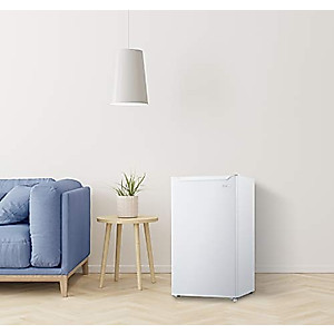 Danby DCR033B1WM 3.3 Cu.Ft. Compact Refrigerator, Mini Fridge with Chiller for Bar, Living Room, Den, Basement, Kitchen, or Dorm, White