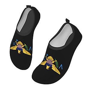 Us Virgin Islands Flag Water Shoes Outdoor Exercise Aqua Socks Adult Water Shoes Necessities for Men Women Water Games
