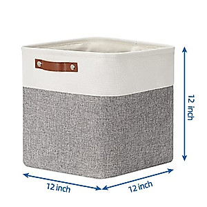 Temary 12 Inch Storage Baskets Foldable Fabric Storage Cubes 10PCs Storage Bins Organizer with Handles, Baskets for Organizing Clothes, Toys, Towels