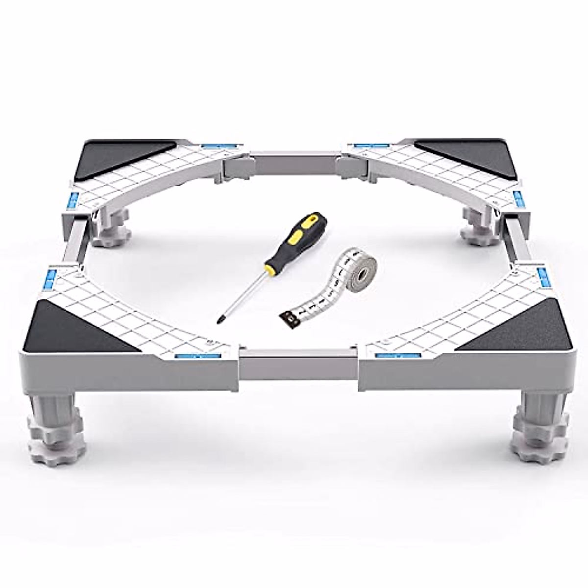 Adjustable Fridge Stand- Refrigerator Stand-Mini Fridge Stand- Washing Machine-Washer Stand-Strong Feet for Fridge- Mobile Base Stand with 4 Strong Feet Multi-Functional Base (4 Feet)