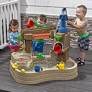 Step2 Pump & Splash Discovery Pond Water Table Outdoor Water Toy with Water Pump, Brown