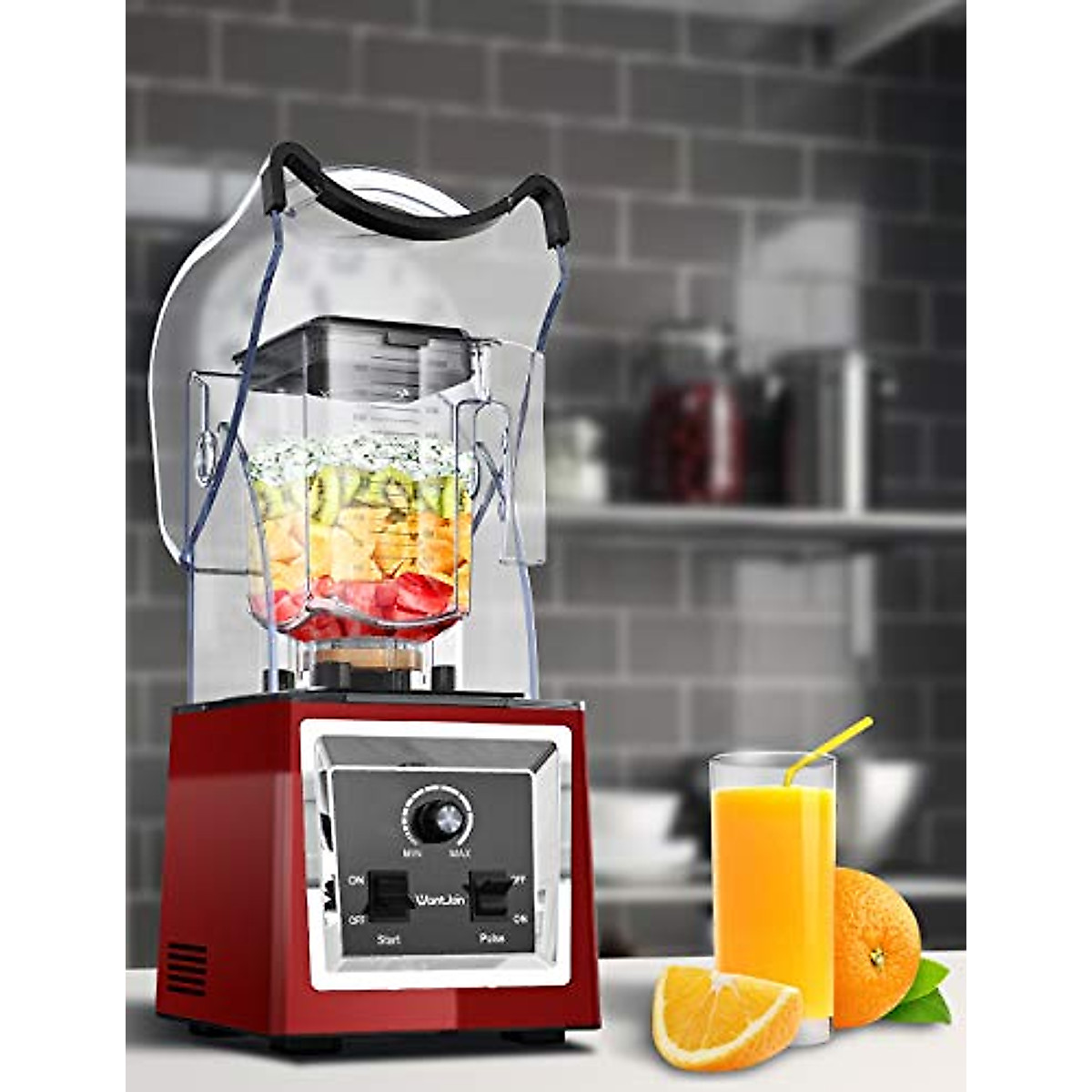 WantJoin Professional Soundproof Quiet Blender, Commercial Smoothie Blenders Countertop Blender with Shield Sound Enclosure,Multifunctional,Speed Control,Self-Cleaning