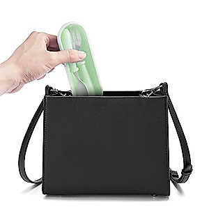 Kirecoo 4 Pieces Toddler Utensils Stainless Steel Baby Forks and Spoons Silverware Set Kids Silverware Children's Flatware Kids Cutlery Set with Travel Carrying Cases for Lunch Box (Blue＆Green)