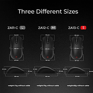 BenQ Zowie ZA13-C Symmetrical Gaming Mouse | Professional Esports Performance | Driverless | Paracord Cable | Revisioned C-Features | Matte Black | Small Size