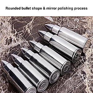 Whiskey Bullet Stones, Stainless Steel Whisky Rocks, Reusable ice Cube Metal Ice, Gifts for Men Dad, Christmas Stocking Stuffer, Whiskey Stones Rocks Bullet Shaped Ice Cubes (Size : Large)