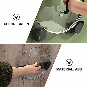Luxshiny 3 pairs Kitchen Wall- Utensils Lid Hanging Pot Pan Cover Rack Wall Holder Cutting Stand Adhesive Cabinet Mount Cookware Holders Mounted Hangers Wall-mounted Free for Organizers
