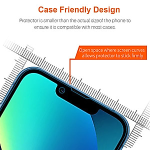 Focuses Screen Protector for iPhone 14, 13,13 Pro 6.1" [3 Pack] Anti Blue Light Tempered Glass Film Compatible with iPhone 13/13Pro