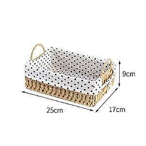 UXZDX Desktop Storage Box, Woven Storage Basket, Rattan Woven Sundries, Cosmetics, Snacks, Living Room Storage Basket (Size : 25cm)