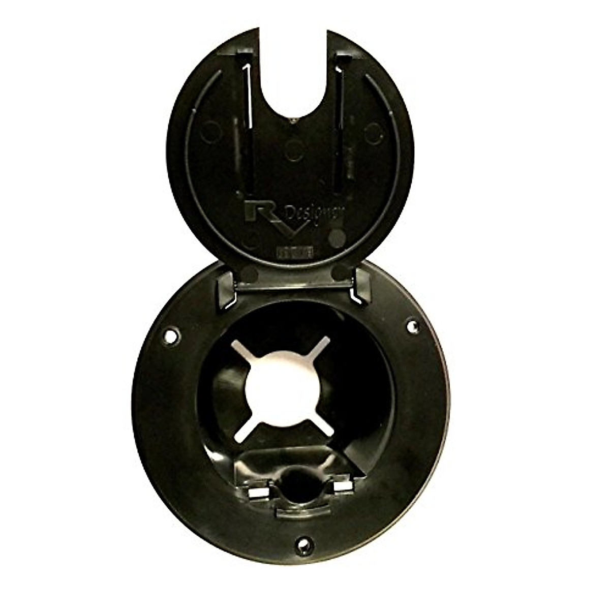 Valterra Black Electric Power Cord Small Round Cable Hatch 3" Cutout RV