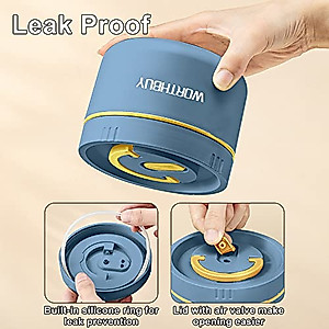 YBOBK HOME Thermal Bento Lunch Box For Food, Portable Keep Warm Lunch Container For Kid Adult To School Work, Stainless Steel Insulated Lunch Box With 2 Separate Microwave Food Containers (Blue 34oz)