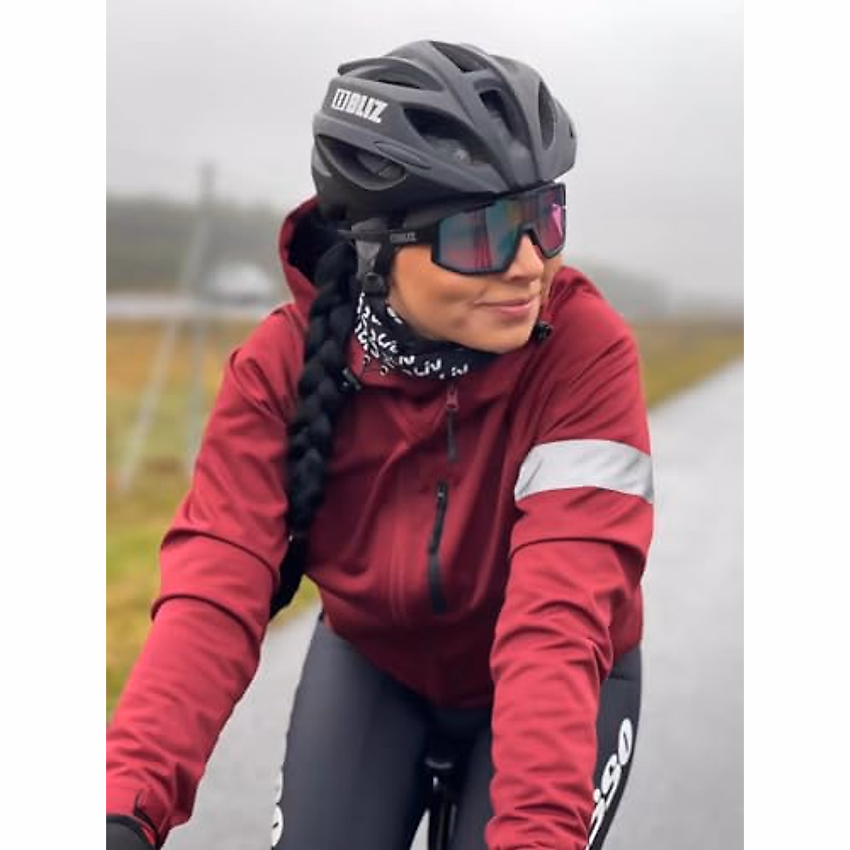 Wulibike Cycling Jackets for Womens Running Jacket Winter Thermal Reflective Hoodie Windproof Coat With 6 Pockets