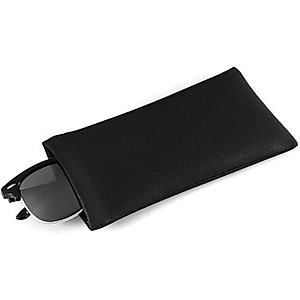 alladaga 3 Pack Leather Soft Sunglasses Case Squeeze Top Portable Eyeglasses Pouch Glasses Bag for Women Men