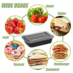 iHomeSet 30 Pack 34 OZ Plastic Meal Prep Containers with Lids, Disposable Food Storage Containers Plastic Bento Boxes for Office, School, Picnics