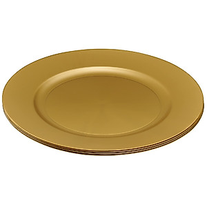 ELEGANT DISPOSABLES 13'' Party Chargers Large Plates & Platters Great for Elegant Party's Weddings Tableware Great for Serving dish Gold Pack of 12